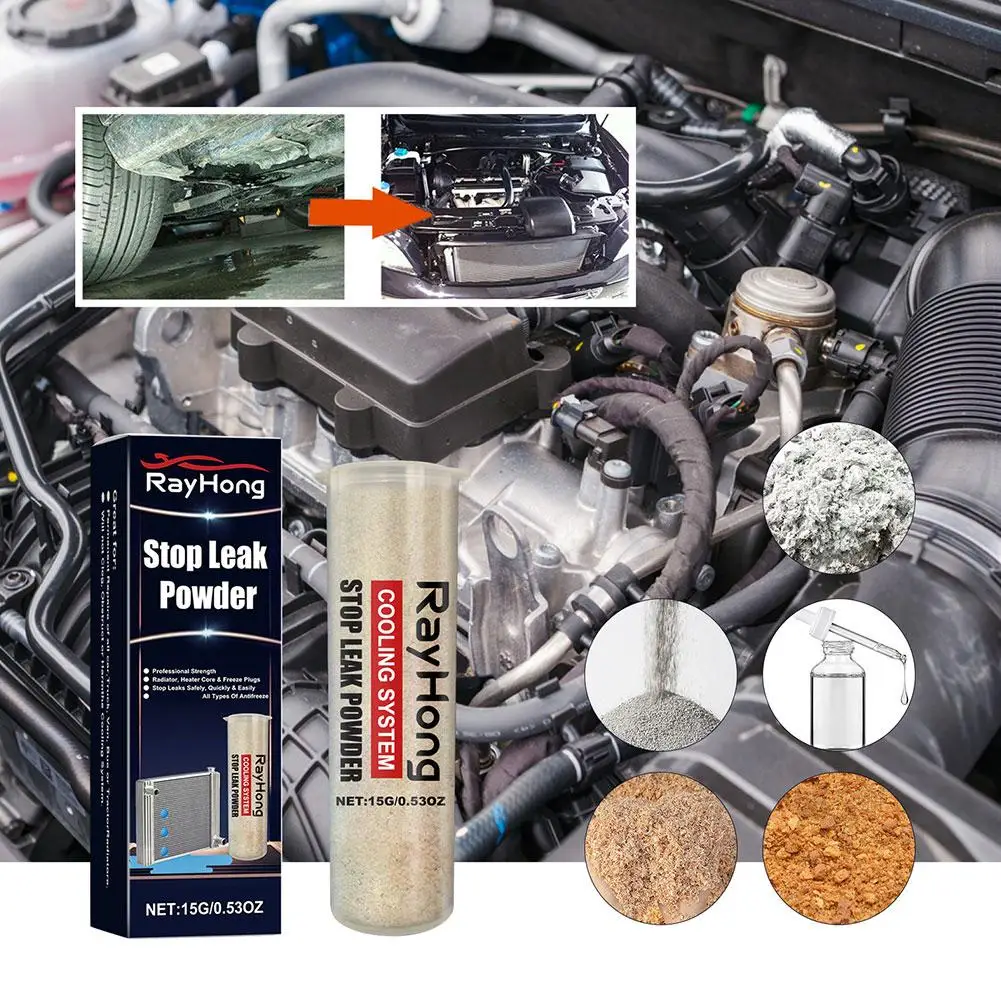 Car Cooling System Sealer Radiator Stop Leak Powder Stop Car Water Leak ...