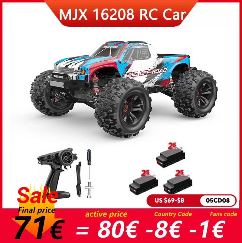 MJX-Hyper-Go-16207-16208-68KM-H-Brushless-1-16-RC-Car-2-4G-Remote ...