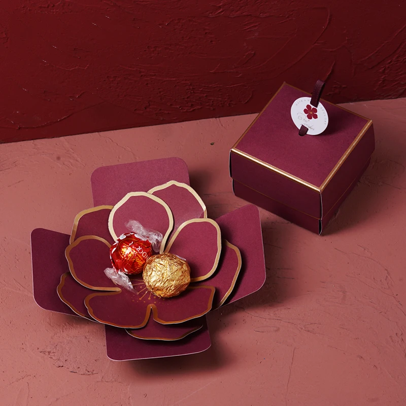 Elegant Hand-made Flower Gift Box Candy Boxes Best Wishes Anniversary ...