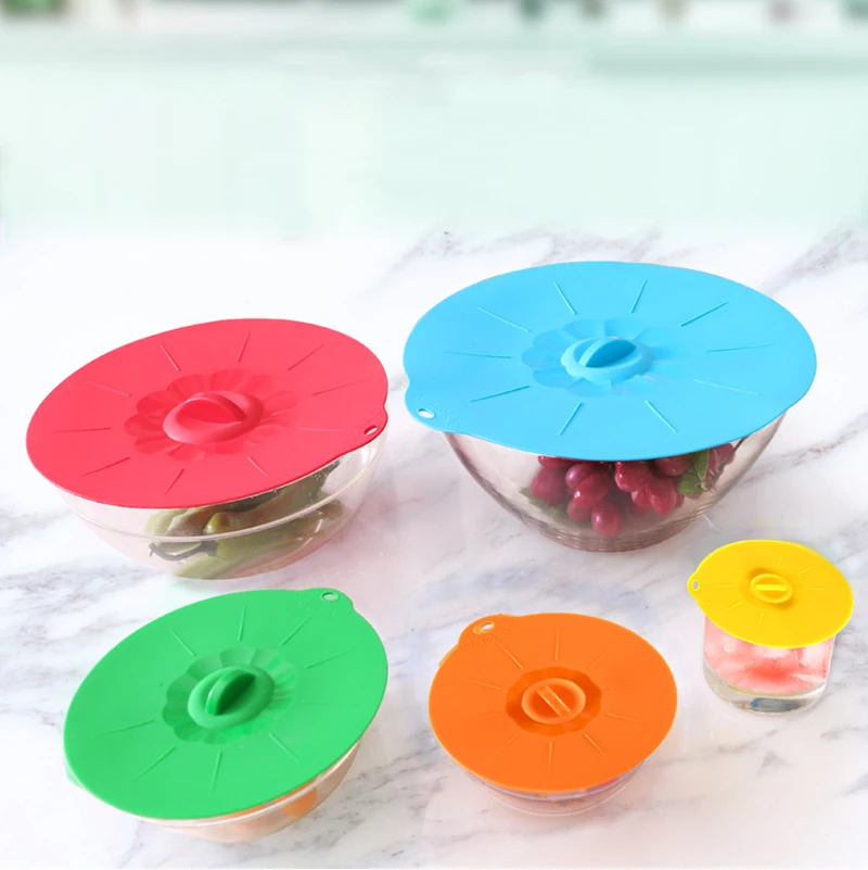 Set-of-5-Silicone-Microwave-Bowl-Cover-Cooking-Pot-Pan-Lid-Cover-Food ...