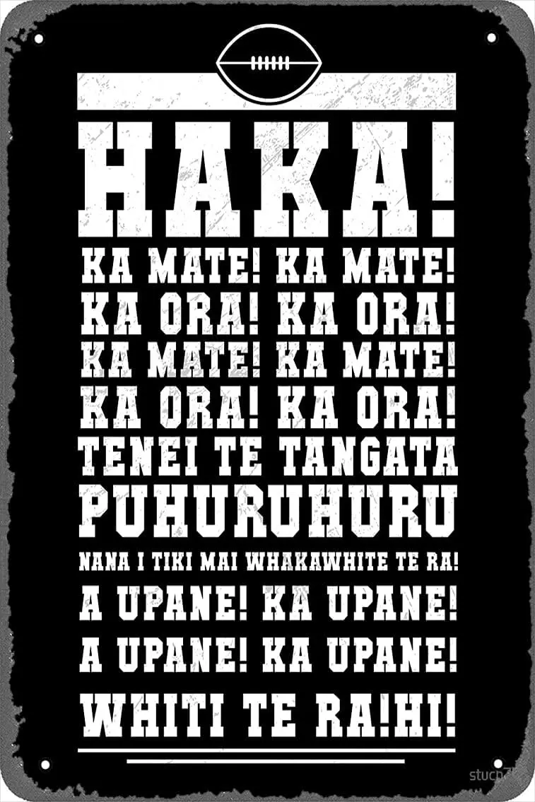 Ka-Mate-Haka-New-Zealand-Rugby-War-Cry-Poster-Metal-Tin-Sign-8X12 ...
