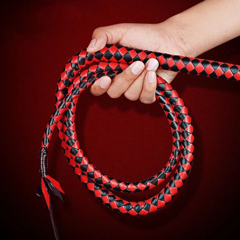 186CM-Leather-Horse-Whip-Bull-Whip-Leather-Bull-Whip-Training-Tool ...