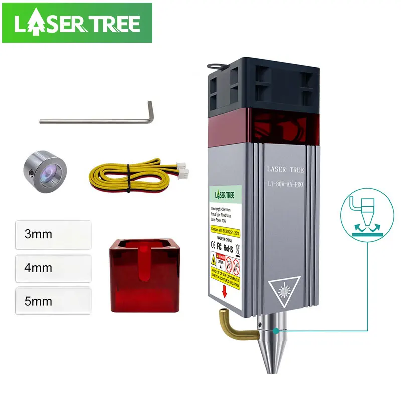LASER TREE 40W 80W Laser Head For Engraver Wood Cutting CNC DIY Laser ...