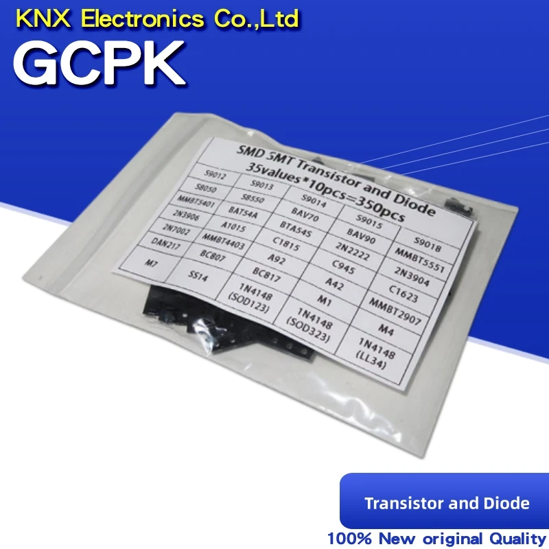 35values-x-10PCS-350PCS-SMD-SMT-Transistor-and-Diode-Assortment-Kit-100 ...