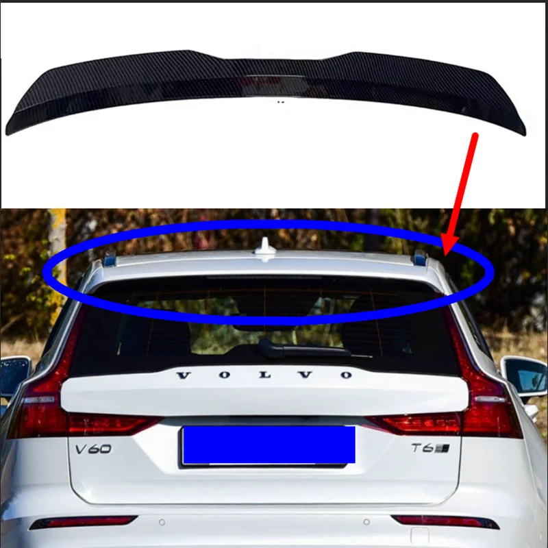 Roof spoiler For Volvo V60 Spoiler 2011-2022 Carbon Fiber Look wing ...