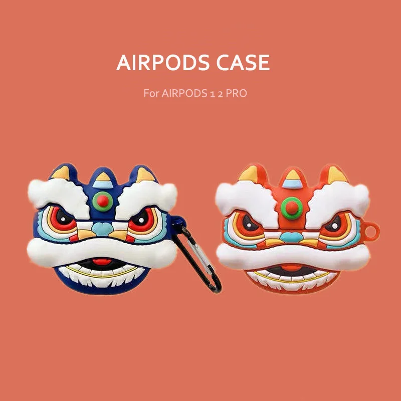 Chinese-Traditional-Lion-Dance-Earphone-Case-For-Apple-Airpods-1-2-Pro ...