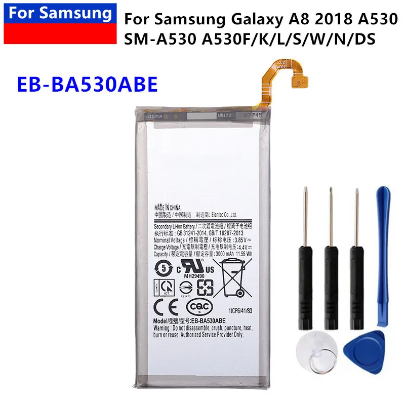 3000-mAh-Battery-EB-BA530ABE-For-Samsung-Galaxy-A8-2018-A530-SM-A530 ...