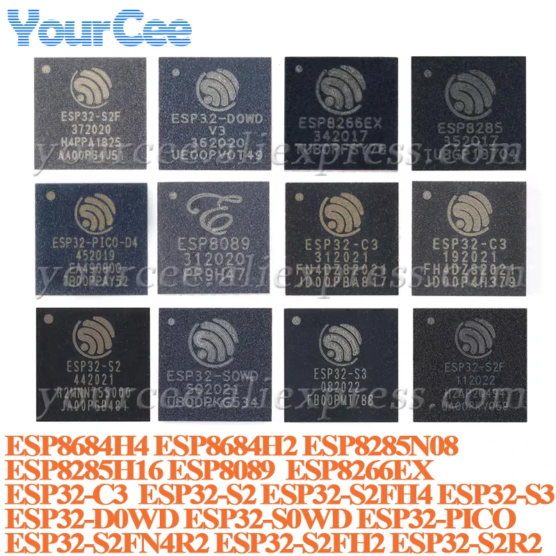 5pcs/1pc ESP8266 ESP32 ESP8089 ESP8285 ESP8684 ESP32-S2 ESP32-C3 ESP32 ...