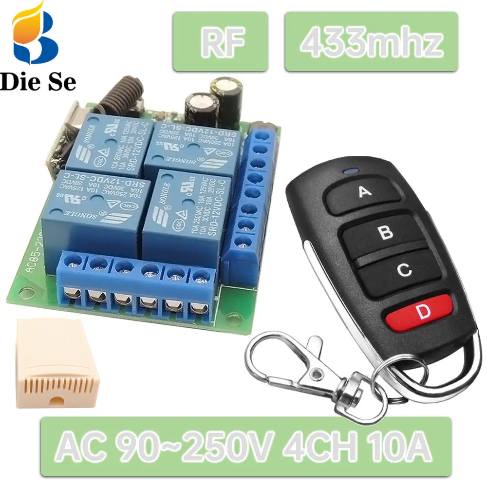433Mhz-Fernbedienung-Empf-nger-RF-Wireless-Schalter-AC-110V-220V-10A ...