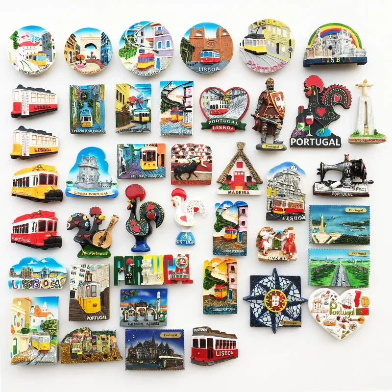 Portugal-Fridge-Magnets-Souvenir-Lisbon-Tramway-Madeira-Resin-Magnetic ...