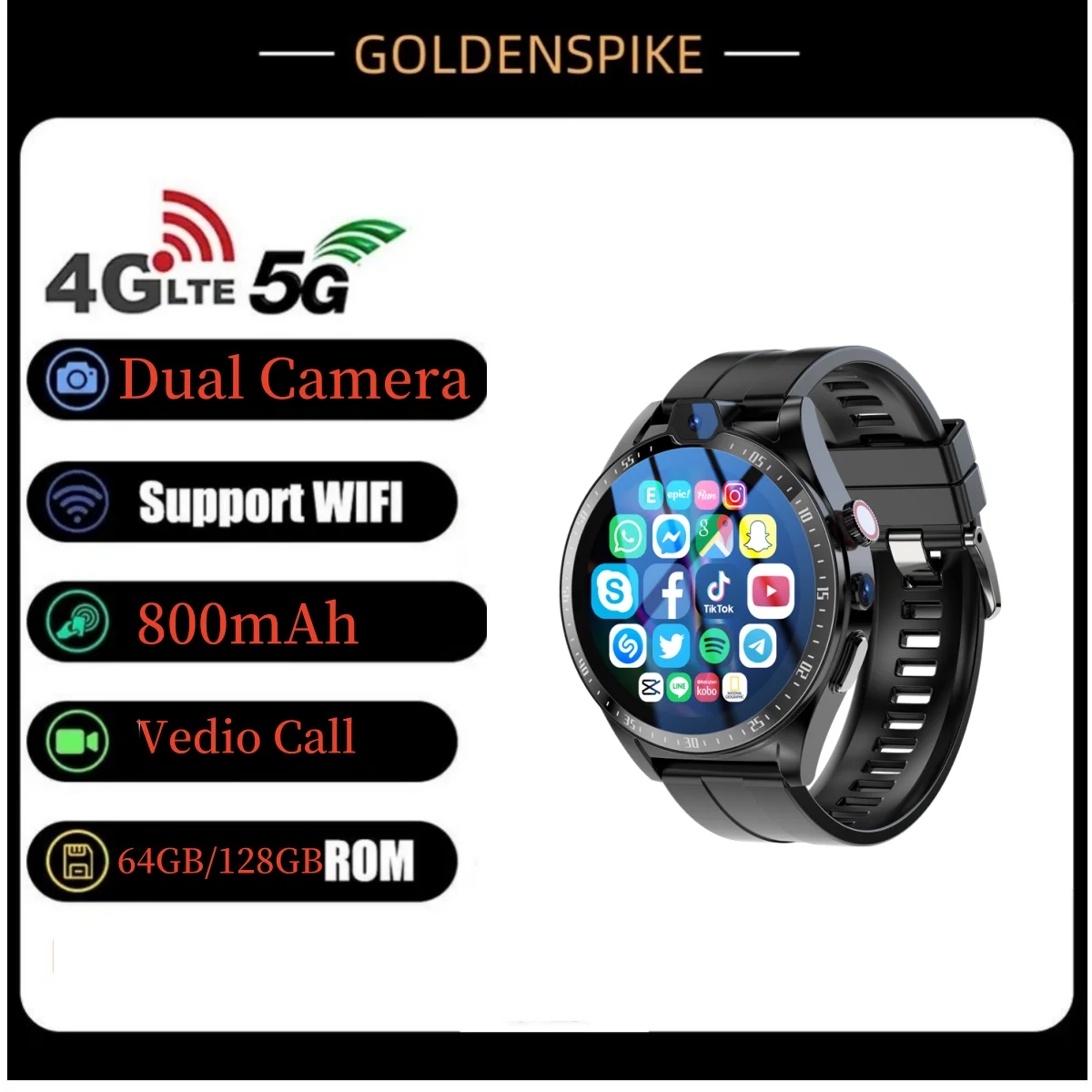 4G-Smart-Watch-With-500W-Dual-Camera-Global-Call-Pluggable-4G-SIM-Card ...
