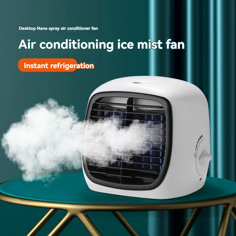 USB-Mini-Air-Conditioning-Fan-Portable-Desktop-Small-Fan-Humidification ...