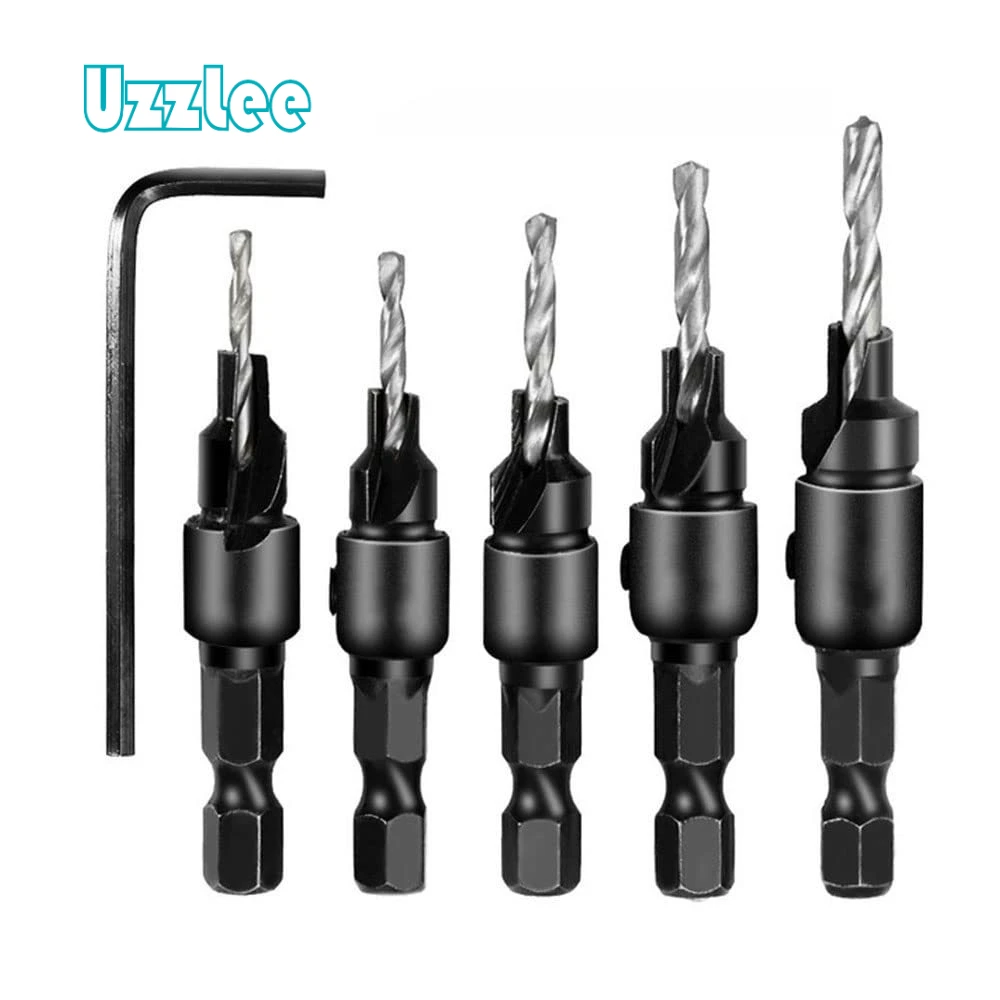 Wood-Countersink-Drill-Bit-Set-4-5pcs-Countersink-Drill-Bit-4-6-8-10-12 ...