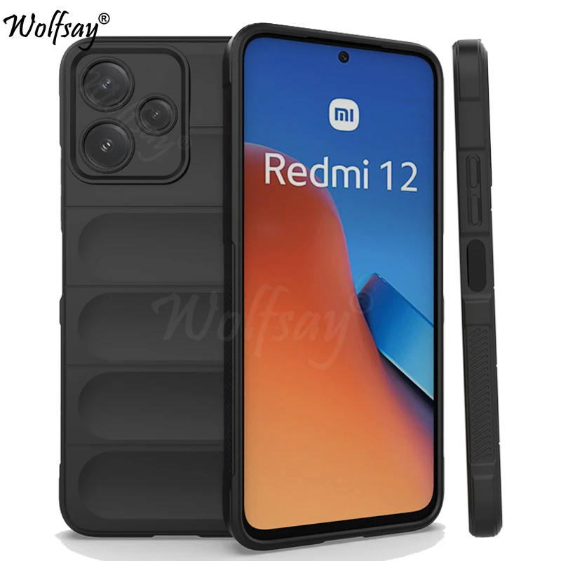 Shockproof-Phone-Case-For-Redmi-12-5G-Case-Bumper-Anti-Slip-Silicone ...