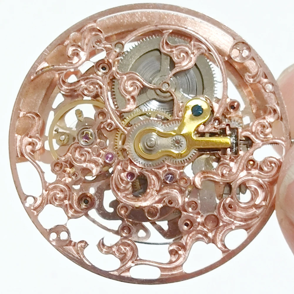 carve skeleton mechanical automatic movement rose gold 21600 bph ...