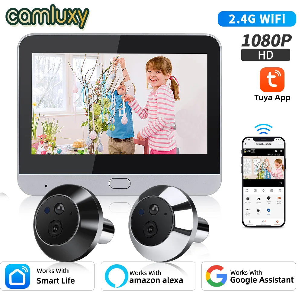 Camluxy-Tuya-2-4G-Wifi-Peephole-Camera-4-3Inch-Screen-1080P-One-Way ...