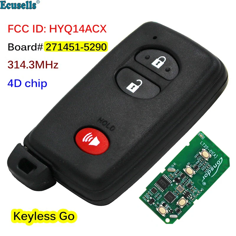3-Buttons-314MHz-Keyless-Go-Smart-Prox-Remote-Key-Fob-with-4D-Chip-for ...