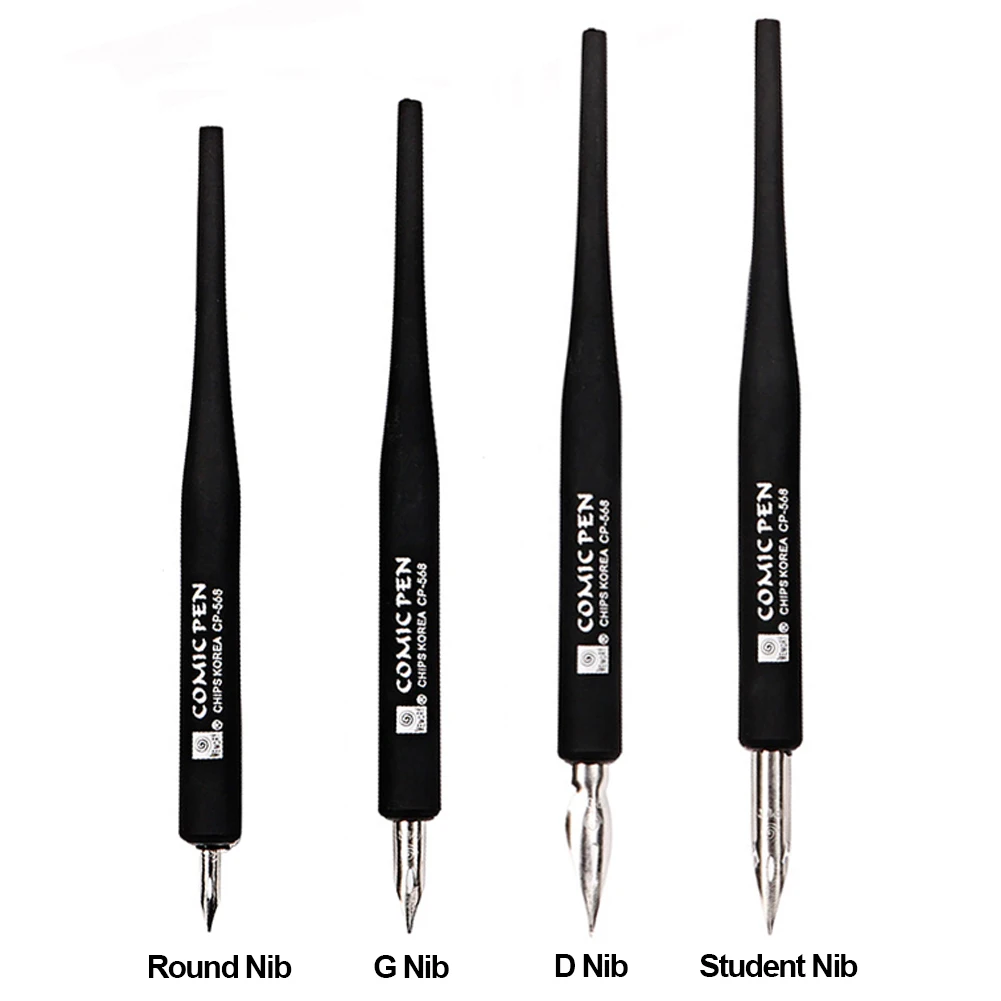 4 Calligraphy Nibs Dip Pen Set for Cartoon Comic Animation Lettering ...