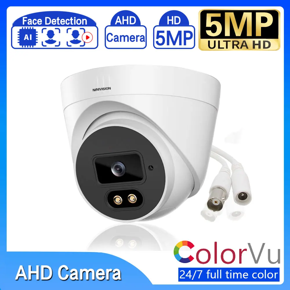 5MP Wired CCTV Analog Security Camera Outside Street Waterproof AHD Dome Video Surveillance ...
