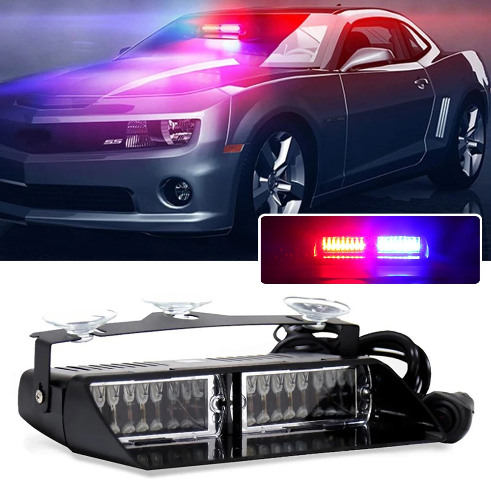 1x-Universal-Warning-Led-Car-Lamp-RGB-16LED-Strobe-Flash-Light-Auto ...