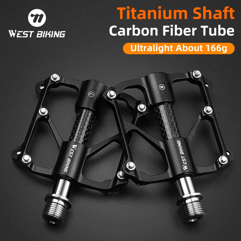 WEST-BIKING-Ultralight-Road-Bike-Pedals-Titanium-Shaft-Carbon-Tube ...