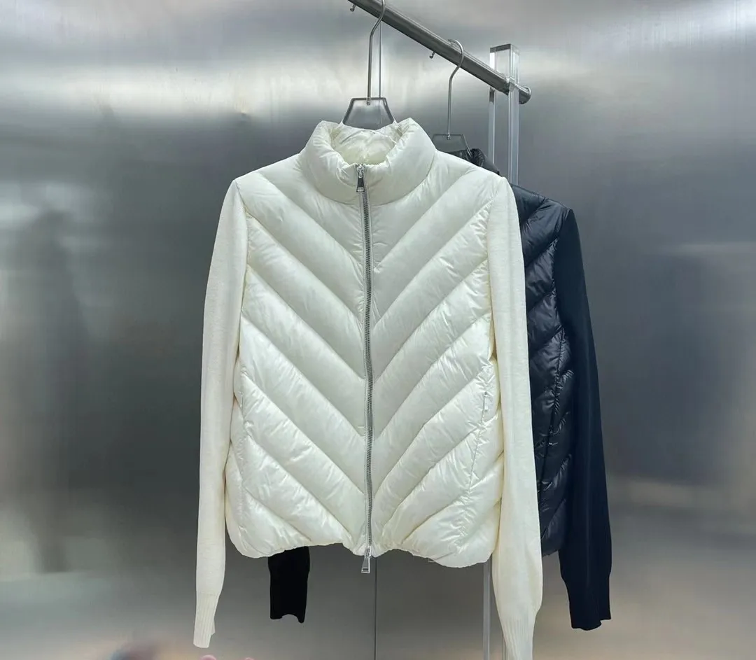 2022-New-Women-s-Jacket-Knitted-Panelling-Down-Coat-Warm-Autumn ...