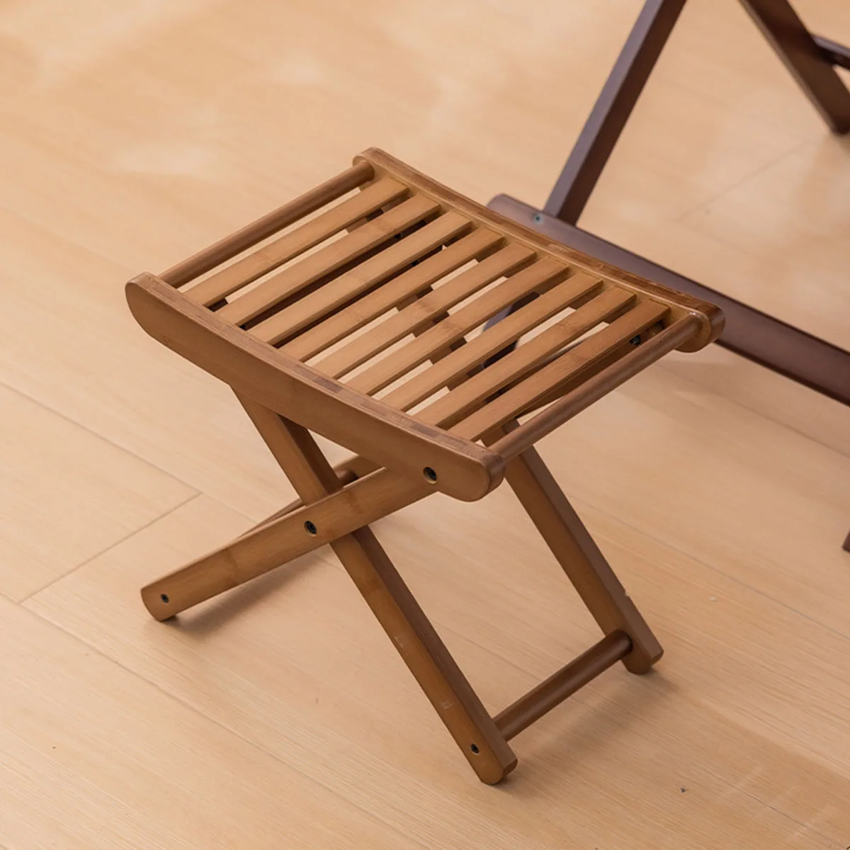 Portable Folding Bamboo Shower Stool - Spa-Style Foldable Bath Seat for ...