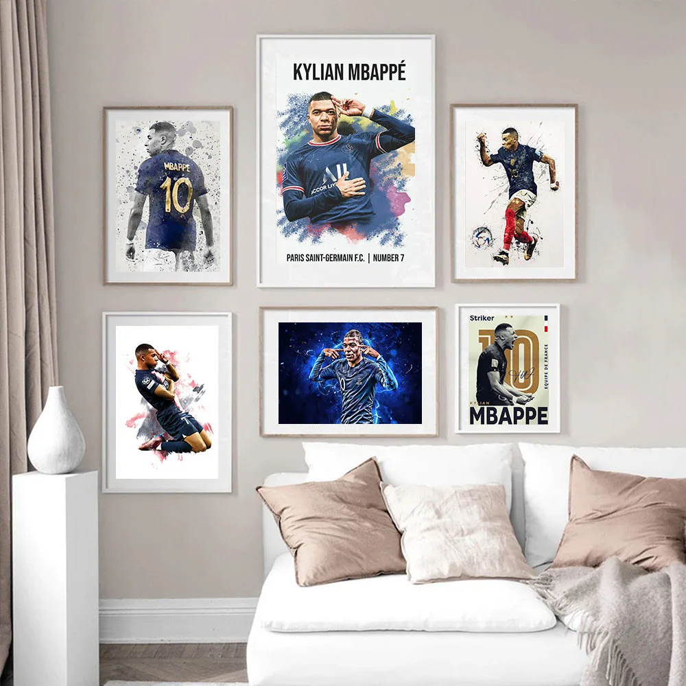 K-Kylian-Football-Star-M-Mbappe-Poster-Home-Room-Decor-Livingroom ...