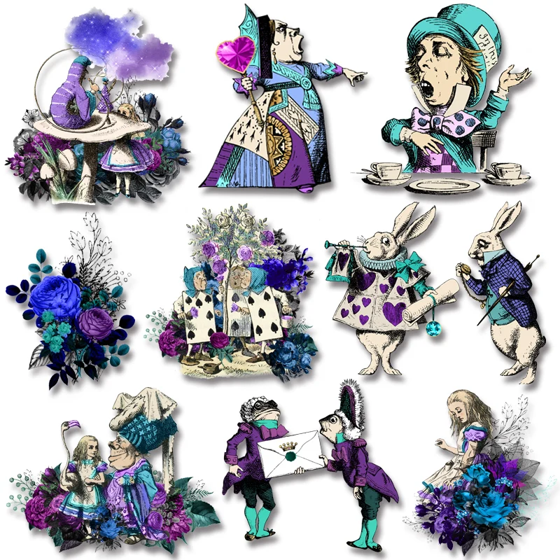 Movie-Princess-Alice-in-Wonderland-Blan-Bunny-Cartoon-Characters-Iron ...