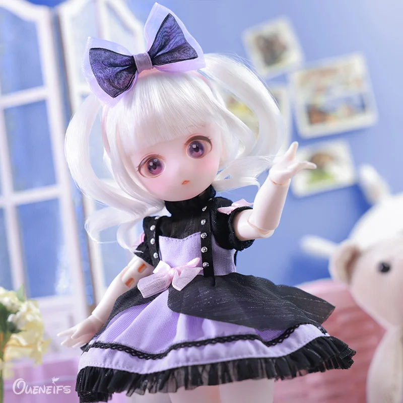 New Design BJD Doll Naint 1/6 Omelet Cute Big Eyes Bow Shaggy Skirt ...