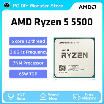AMD Ryzen 5 5500 R5 5500 3.6GHz 6 Core 12 Thread CPU Processor 7NM L3 ...
