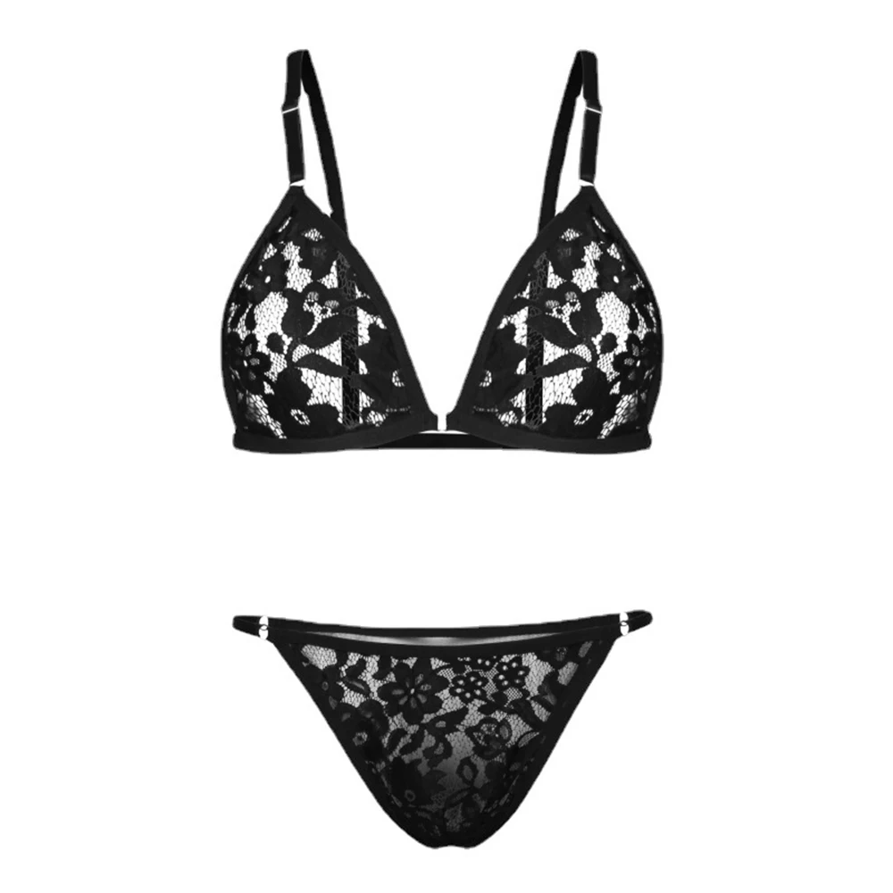남자 란제리 세트 레이스 섹시한 브래지어 탑 팬티 팬티 게이 시시 속옷 게이 섹시한 이국적인 Nightwear 에로 속옷