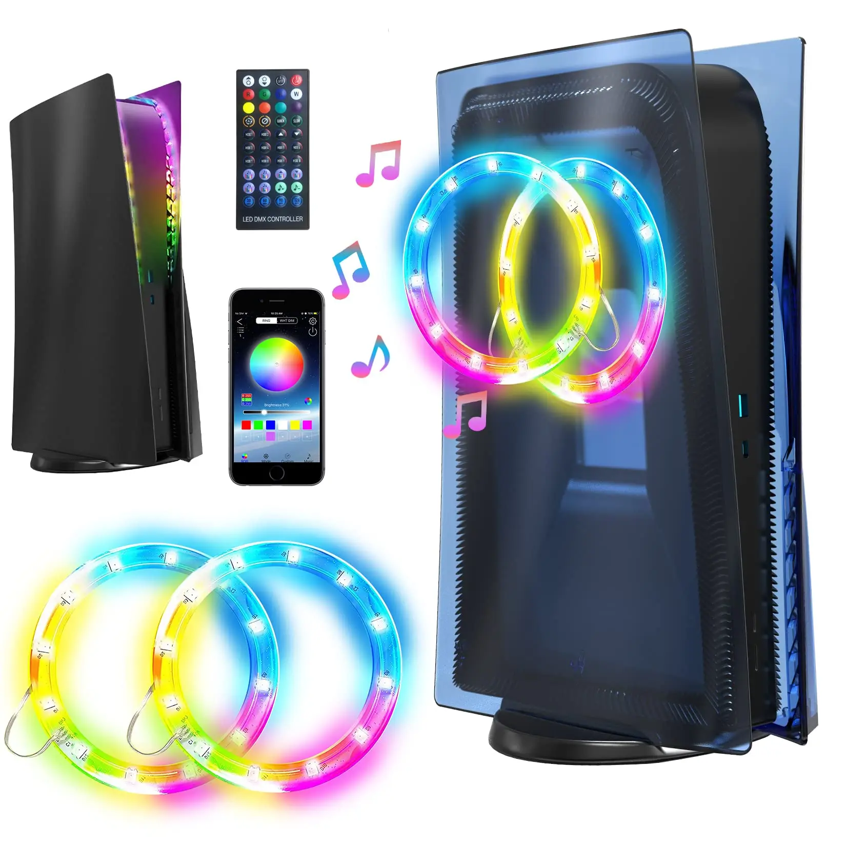 RGB-LED-Light-Strip-for-PS5-Game-Console-Sync-Music-8-Colors-400 ...