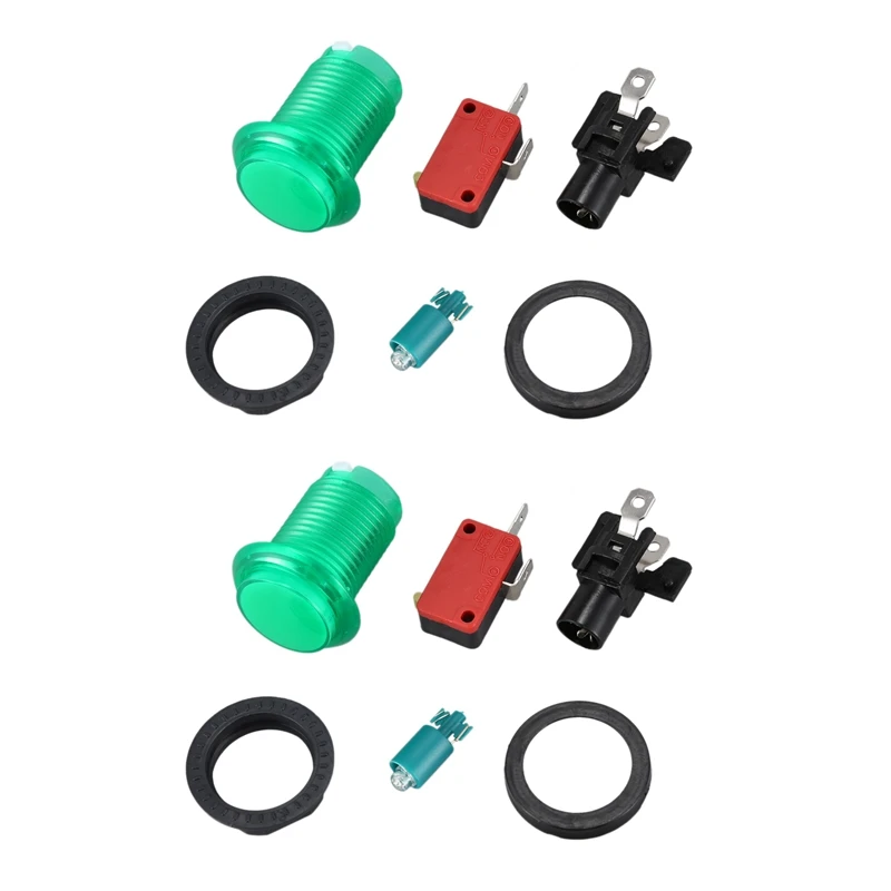 2X Round Lit Illuminated Arcade Video Game Push Button Switch LED Light ...