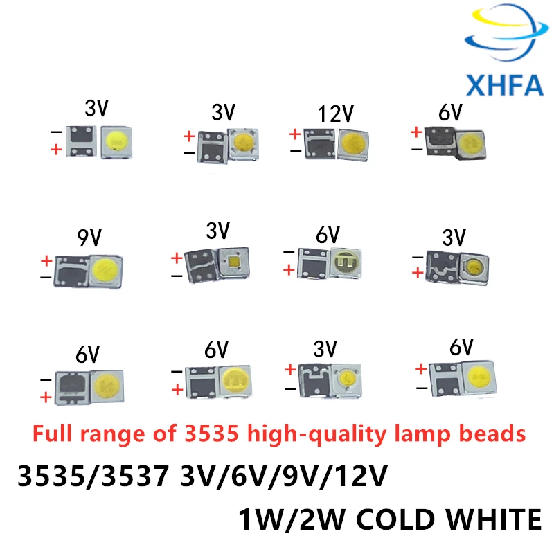 LG UNI LUMENS 삼성용 LED 브랜드, 3535 쿨 화이트 LCD 백라이트 TV 응용, 1W, 3V, 2W, 6V ...