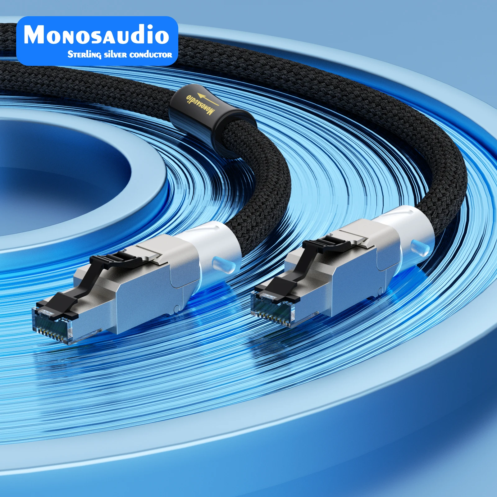 Monosaudio CAT8 Ethernet Cable Pure Silver 40Gbps 2000MHz RJ45 Mcat8 ...