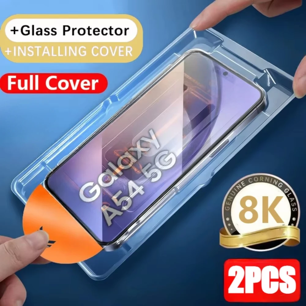 2Pcs Premium Dust Free Tempered Glass For Samsung Galaxy A55 A54 A35 ...