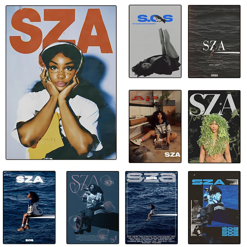 Pop Singer Star SZA Portrait Music Album SOS Cover Posters Canvas ...