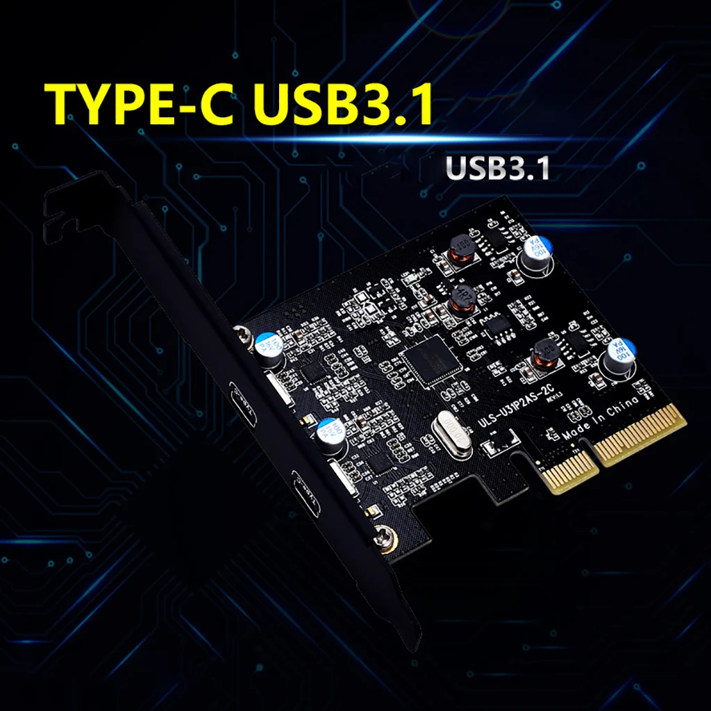 US$ 16.99 - PCIE TO TYPE-C Expansion Card 10Gbps USB3.1 Type-C x 2 PCI ...