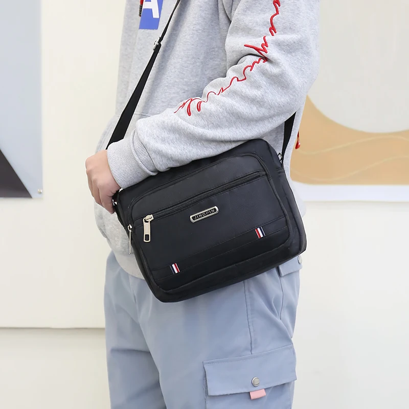 Men's casual business small handbag paragraph Oxford cloth shoulder bag ...