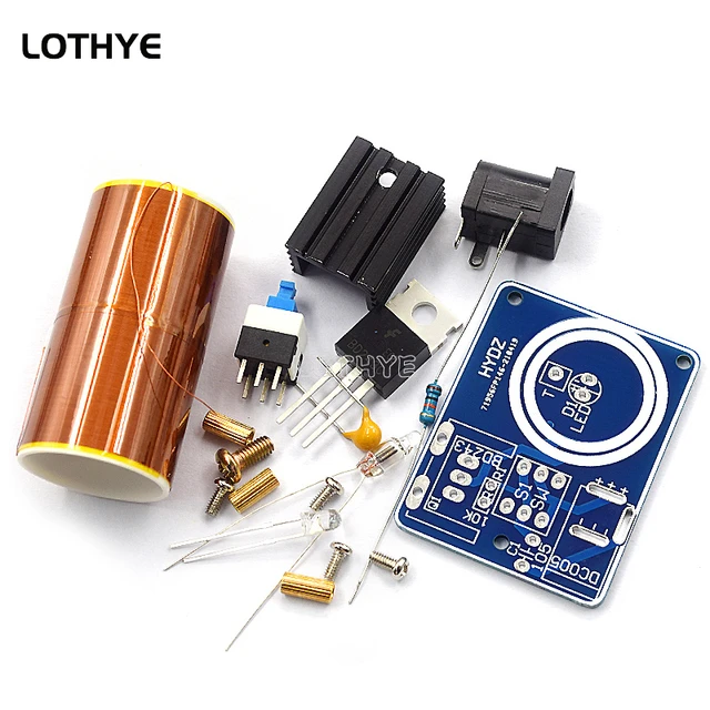Mini Tesla Coil Kit Magic Props DIY Parts Empty Lights Technology Diy ...