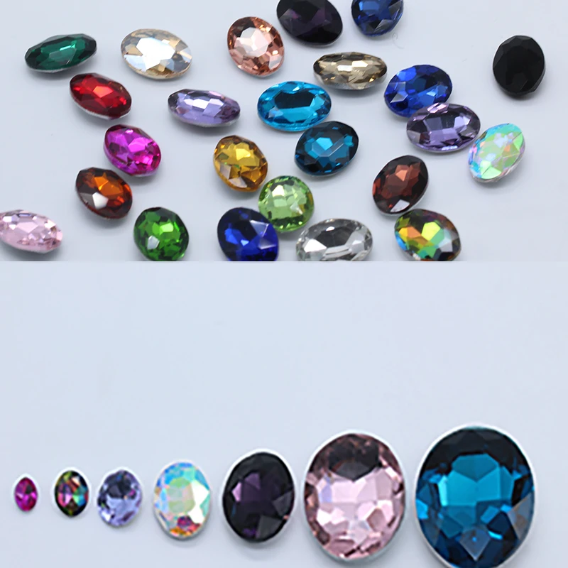 Sparking-All-Sizes-24-Color-4-30MM-Oval-Glass-Crystal-Pointback-3D ...