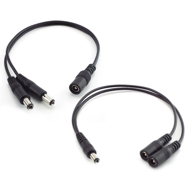 5.5mm 2.1mm 1 Female to 2 male way Male 2 female DC Power Splitter ...