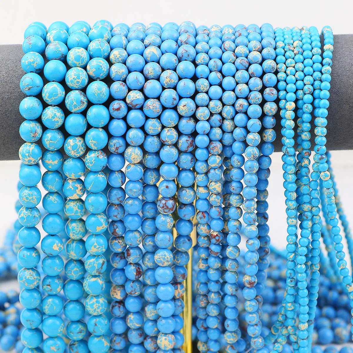 Natural Lake Blue Imperial Stone Beads 1Strand 4/6/8/10mm High-Quality ...