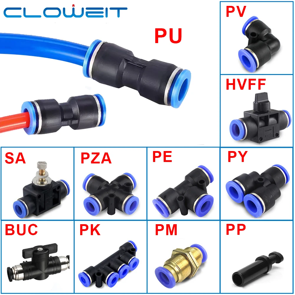 Pneumatic-Fitting-Pipe-Connector-Tube-Air-Quick-Fittings-Water-Push-In ...