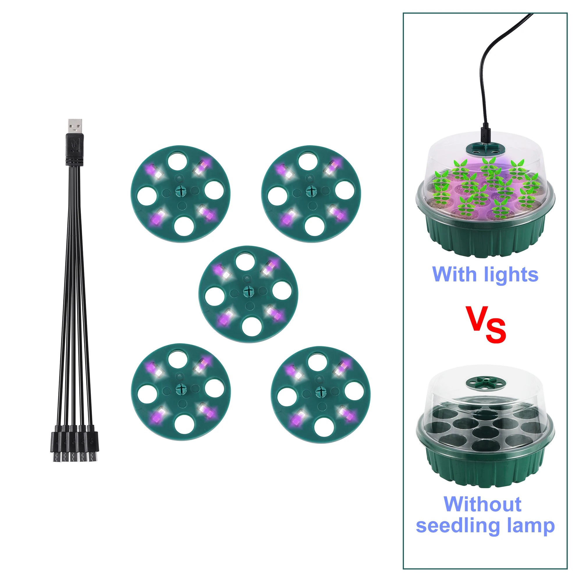 Seed-Starter-Grow-Light-Greenhouse-Germination-LED-Grow-Light-Tray ...