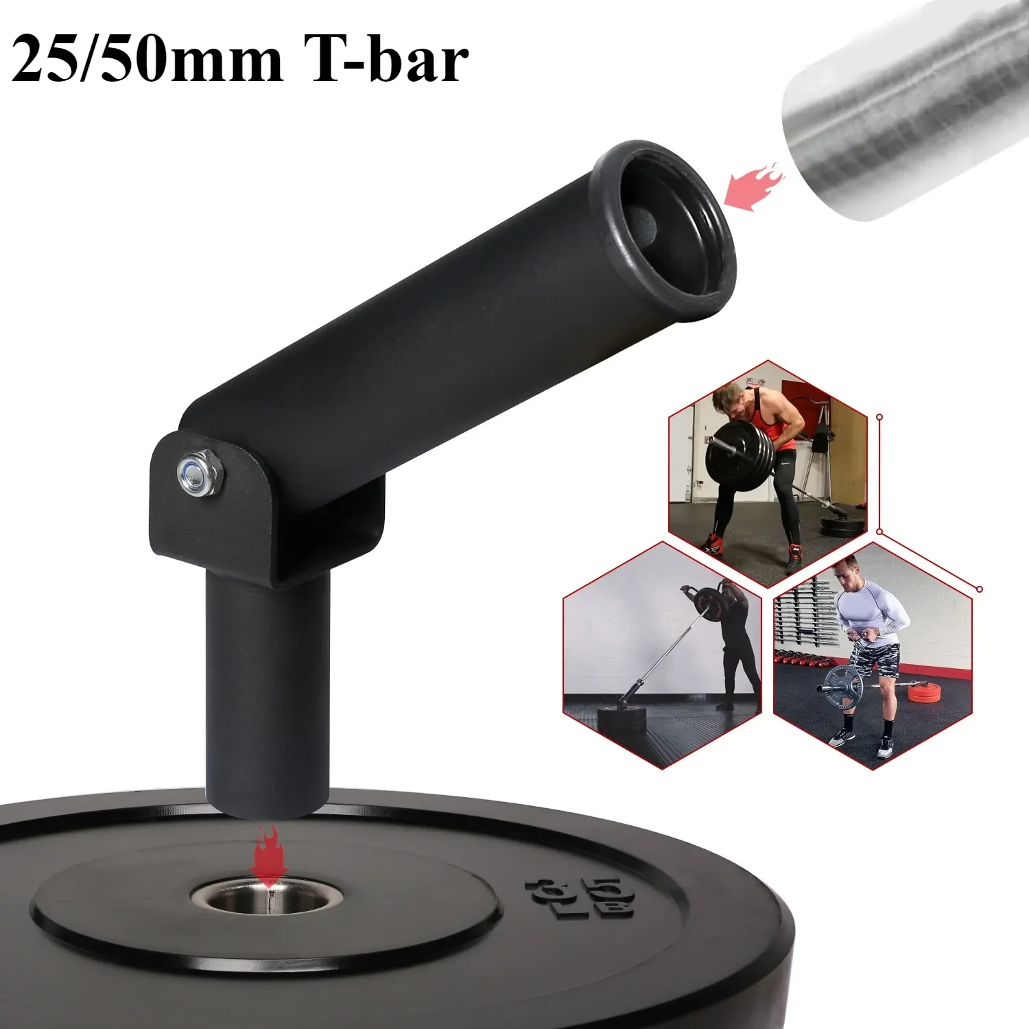 25/50mm T-Bar Wall Mount Attachment Fitness Barbell Storage Gym ...