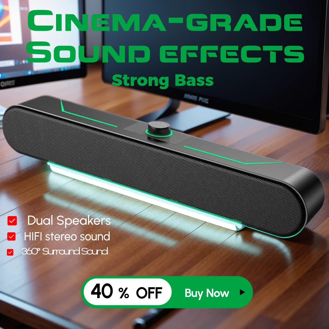 New-Computer-Speakers-Game-High-Volume-LED-Light-emitting-Desktop-HIFI ...