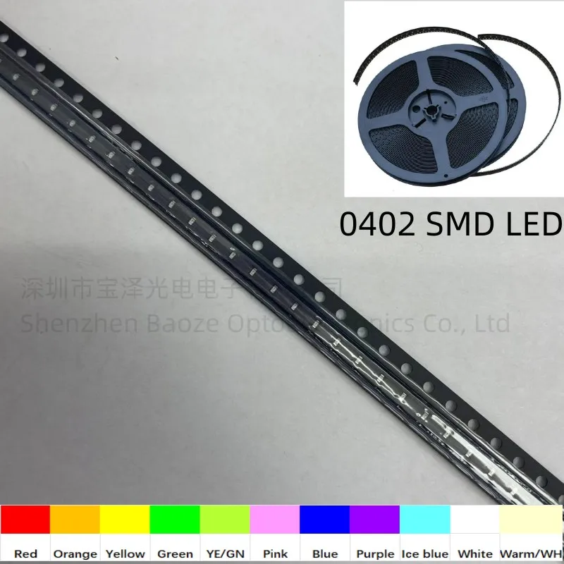 0402-SMD-LED-Red-Yellow-Green-White-Blue-Orange-Pink-Ice-Blue-1005 ...
