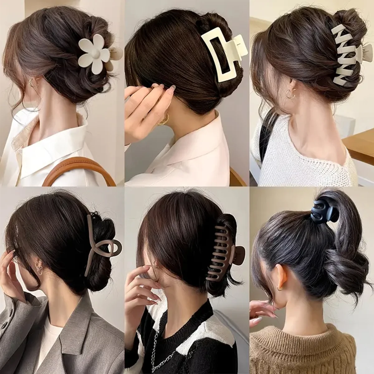 6pcs-Set-Women-Fashion-Claw-Clip-Headwear-Multi-Style-Girls-Hair-Claws ...